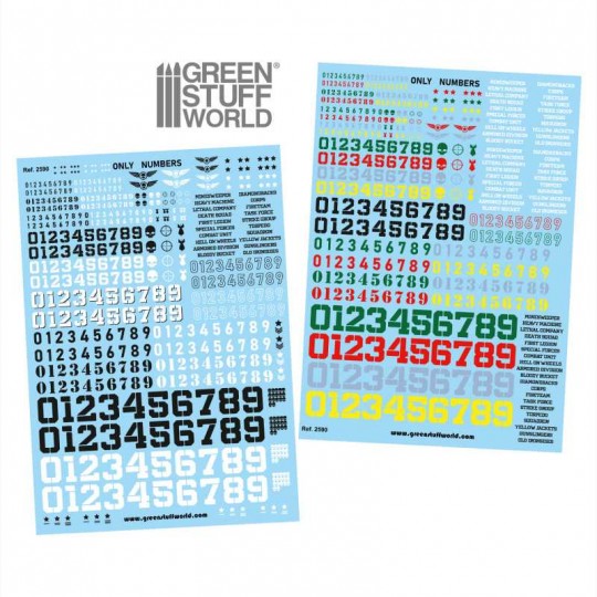 Waterslide Decals - Only Numbers