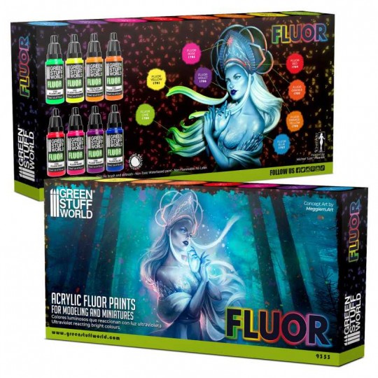 Set of 8x Fluorescent Paints